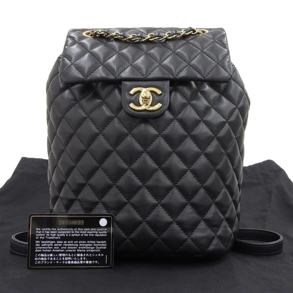 CHANEL | Bags | Chanel Matelasse Coco Mark Backpack Rucksack Leather No ...